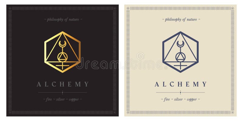 Alchemy Gold Logo. Symbol of Fire, Silver and Copper Stock Vector ...