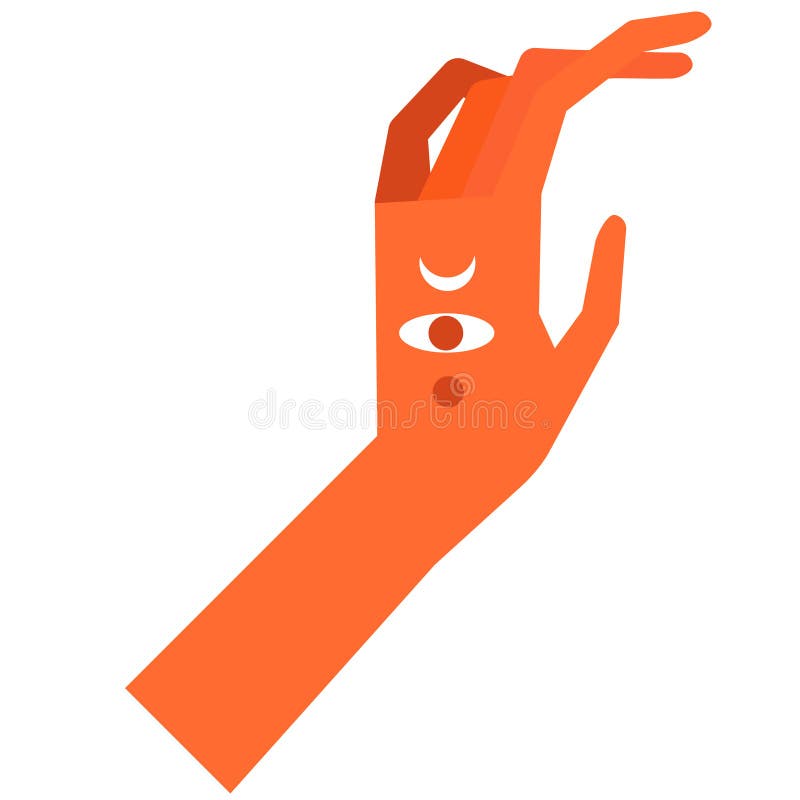 Alchemy Hand Flat Illustration on White Stock Vector - Illustration of ...