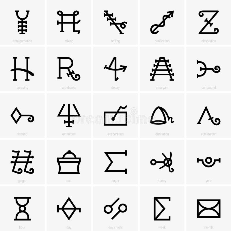 Alchemy Icons Stock Vector - Image: 55560286