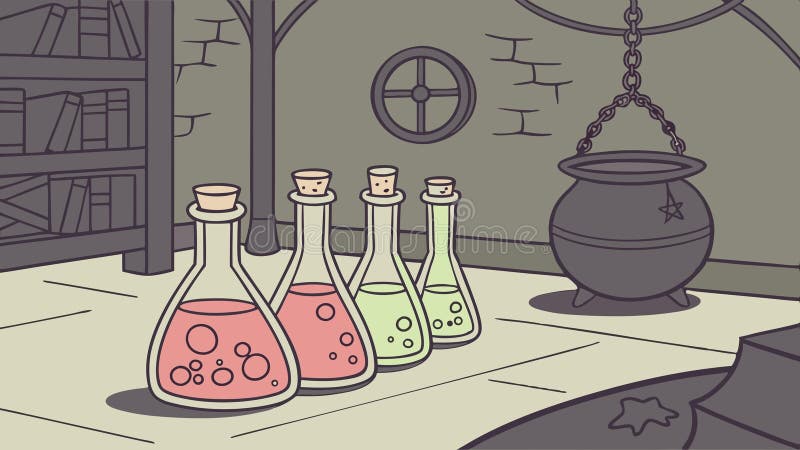 Alchemy Lab with Potions, Depicting Science and Mysterious Experiments ...