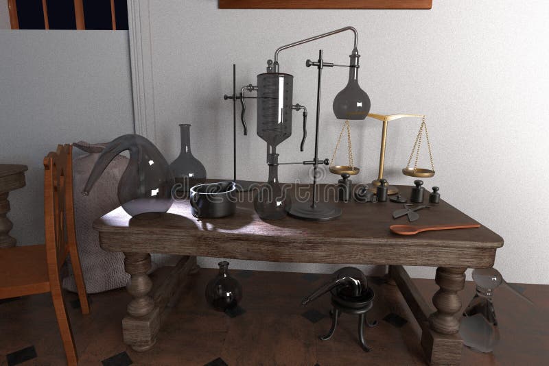 Alchemy Laboratory Equipment Sketch. Magic, Witchcraft, and Mysticism ...