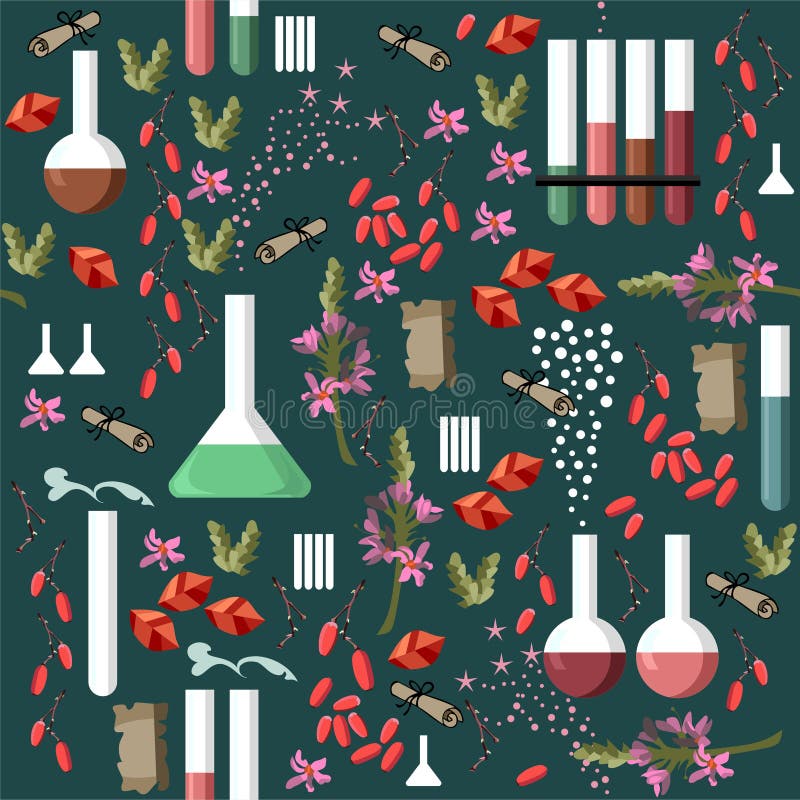 Alchemy seamless pattern. stock vector. Illustration of backdrop - 57069501