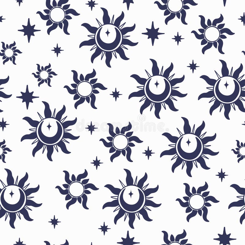 Alchemy Signs Flat Design Monochrome Sun and Moon Stock Vector ...