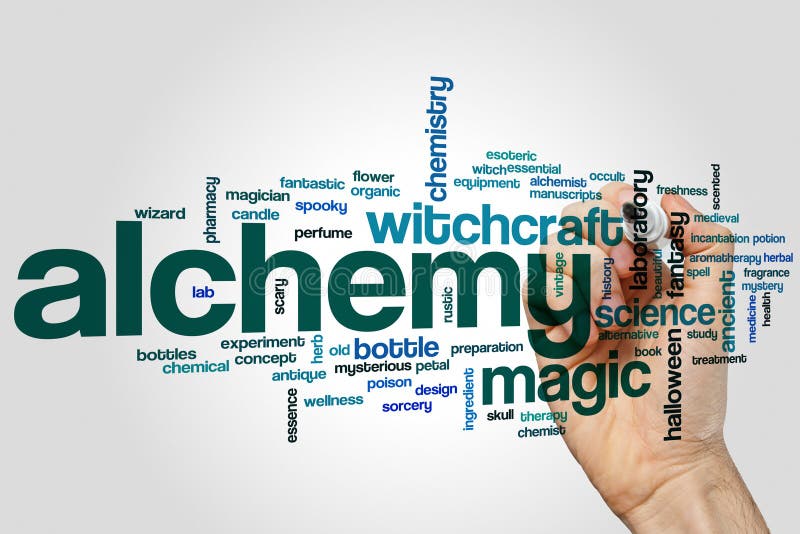 Alchemy Word Cloud Concept on Grey Background Stock Photo - Image of ...