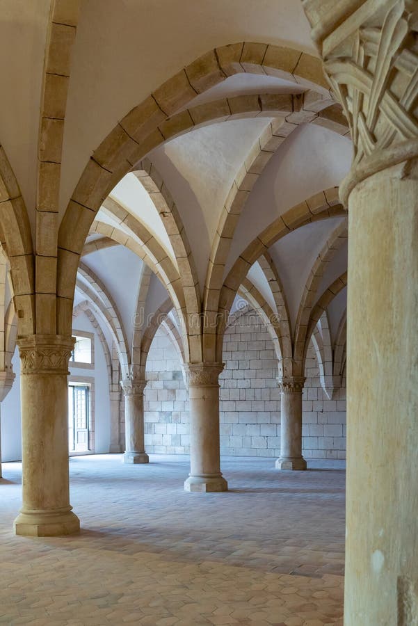 Vertical Interior View of the Dormitory in the Alcobaca Monastery ...