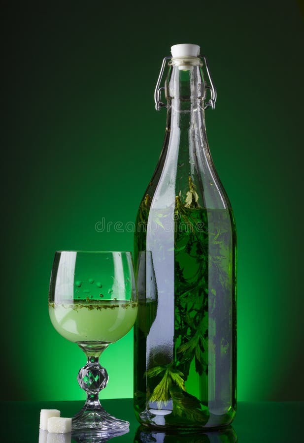Alcohol absinthe glass stock image. Image of black, drink - 27025977