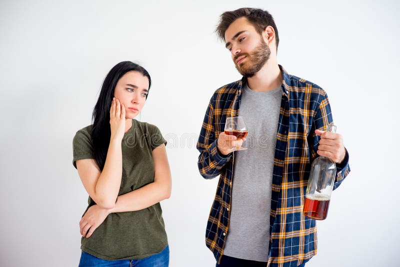 Alcohol addicted husband stock photo. Image of addicted - 100043110
