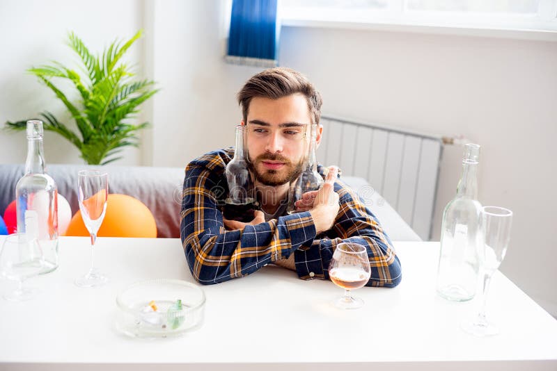 Alcohol addicted man stock image. Image of glass, separation - 99754955