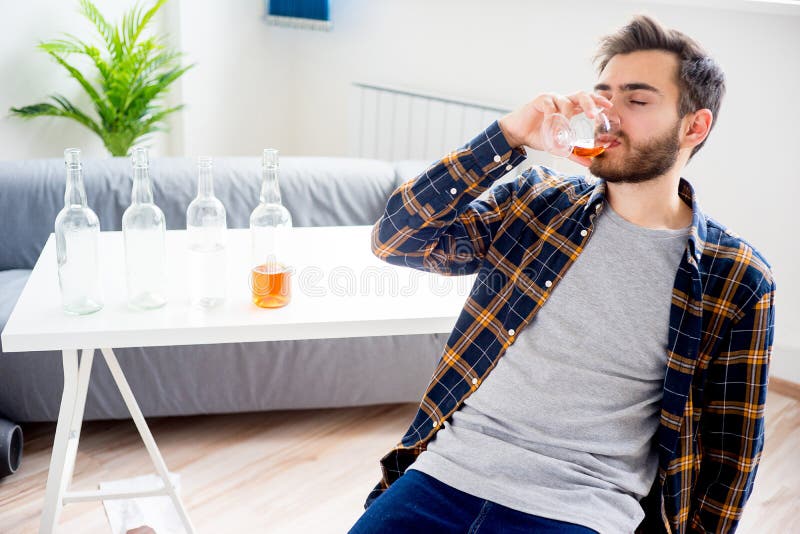 Alcohol addicted man stock image. Image of alcoholic - 99819729