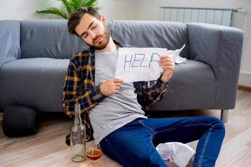 Alcohol addicted man stock photo. Image of adult, depression - 99890254