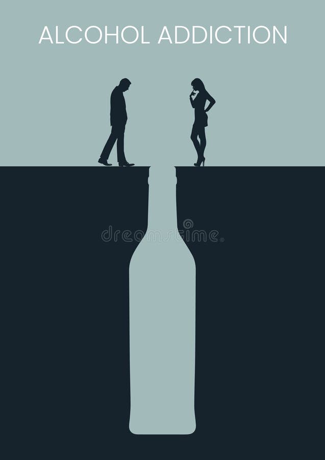 Alcohol addiction stock vector. Illustration of alcoholism - 269382508