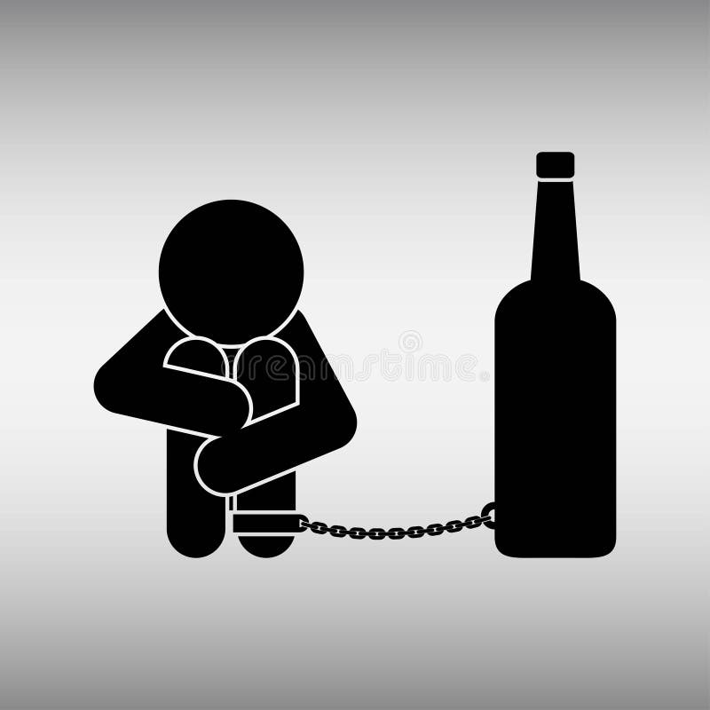 Alcohol addiction stock vector. Illustration of brandy - 72184864