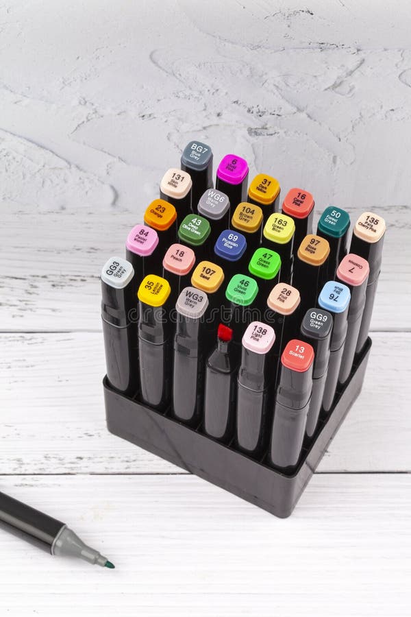 Alcohol-based Sketch, Drawing with Copic Style Markers. Stock Image ...