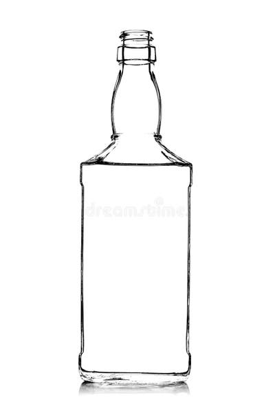 Alcohol bottle contour stock photo. Image of elegant - 29372188