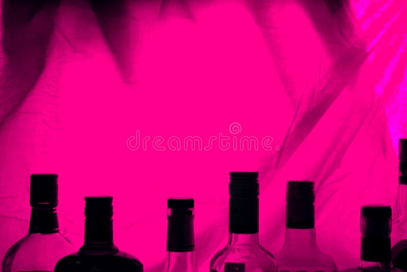 Alcohol Bottle on Red Backround Stock Image - Image of cold ...