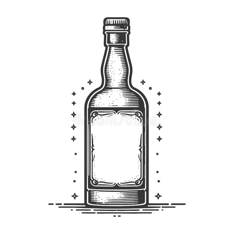 Alcohol Bottle Sketch Vector Stock Vector - Illustration of generative ...