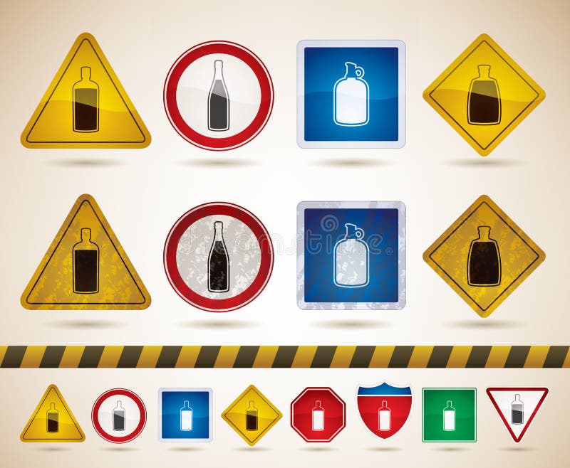 Alcohol bottles stock vector. Illustration of grunge - 26670861