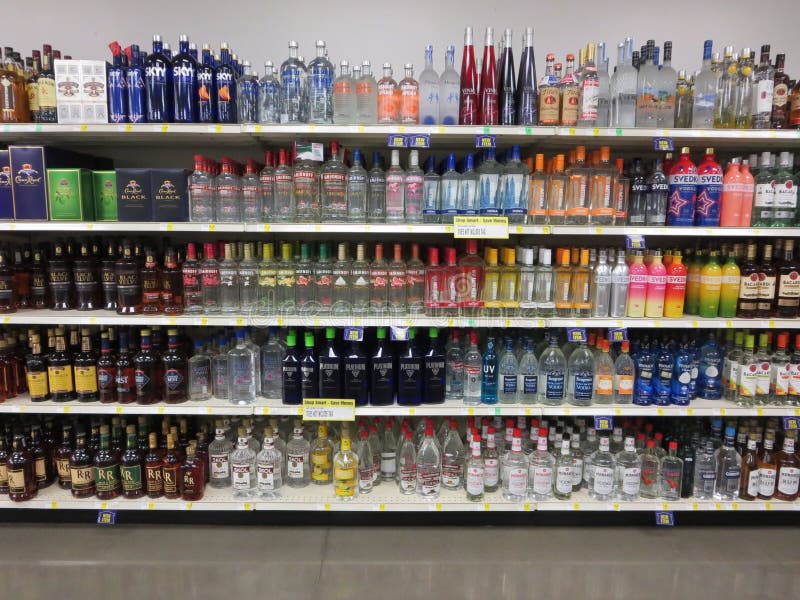 Alcohol Bottles editorial photo. Image of counter, beverages - 60627506