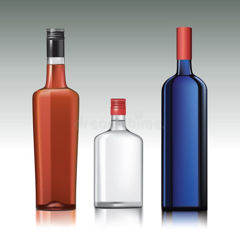 Alcohol bottles stock vector. Illustration of bottle - 41121225