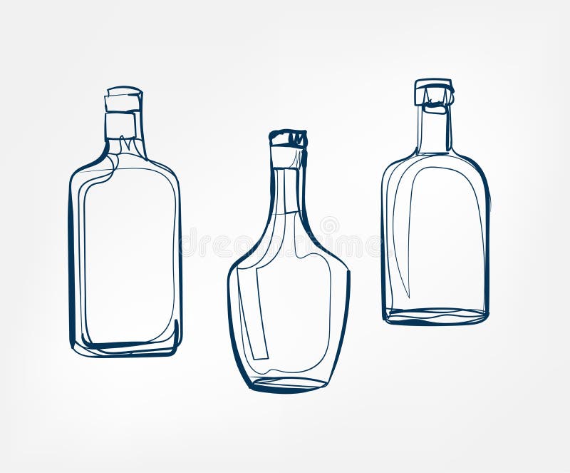 Contour Sketch Bottles Stock Illustrations – 332 Contour Sketch Bottles ...