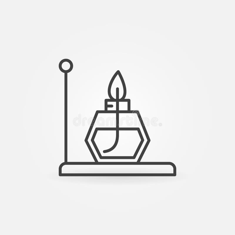 Alcohol Burner Outline Icon - Vector Chemistry Concept Symbol Stock ...