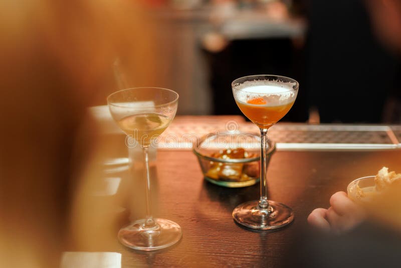 Alcohol Cocktail Drink on the Table Stock Image - Image of elegant ...