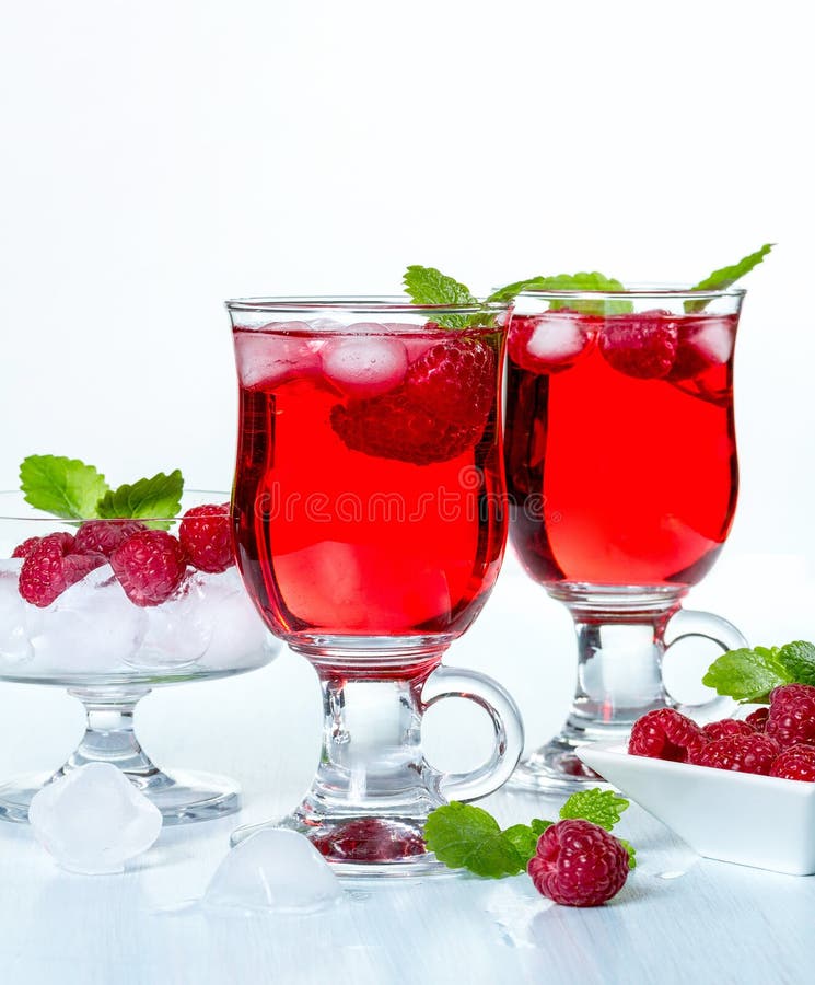 Alcohol Cocktail with Raspberries Stock Photo - Image of cool, festive ...