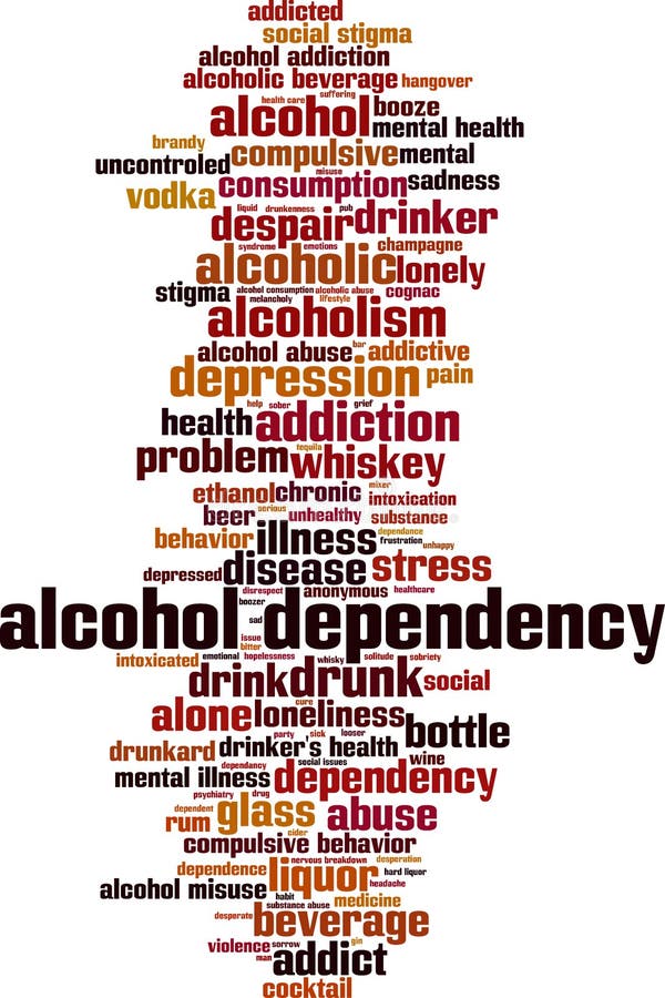 Alcohol Dependency Word Cloud Stock Vector - Illustration of liquor ...