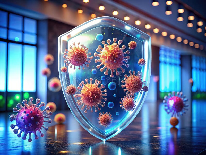 75 Alcohol Disinfection Shield a 3D Rendered Visualization of Antiviral ...