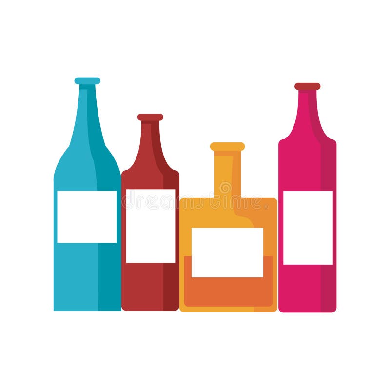 Alcohol bottles cartoon stock vector. Illustration of alcohol - 138693005