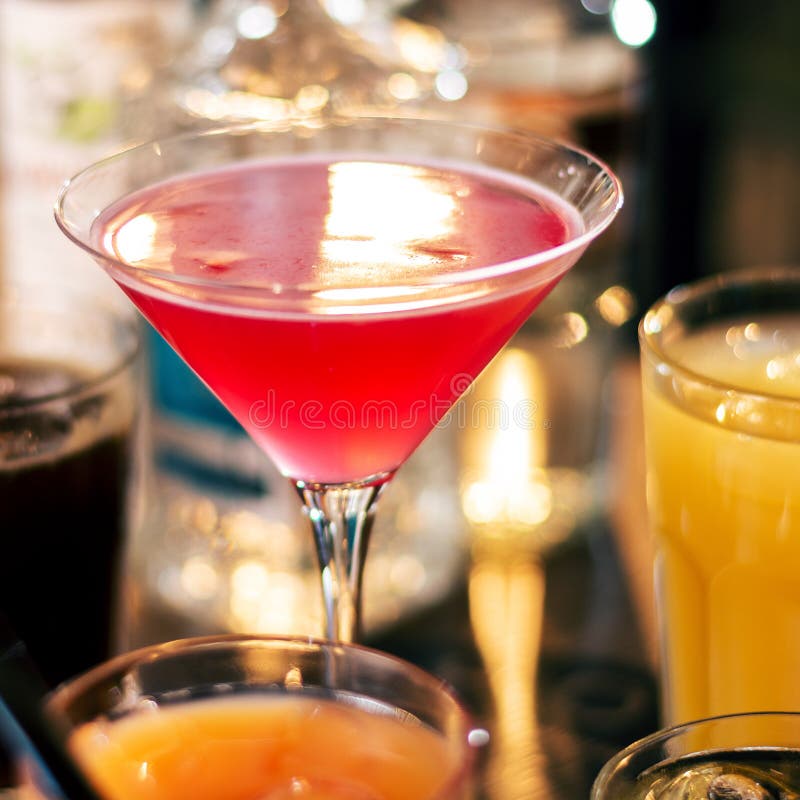 Alcohol Drinks on Bar Table on Friday Party Stock Image - Image of ...