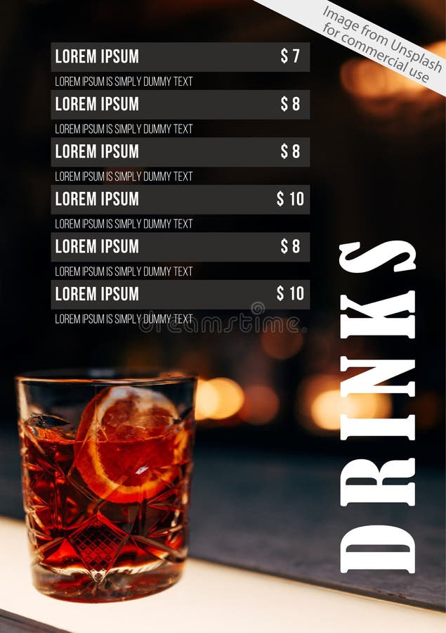 Alcohol drinks menu design stock vector. Illustration of layout - 247450155