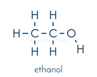 Alcohol Ethanol, Ethyl Alcohol Molecule, Chemical Structure. Skeletal ...