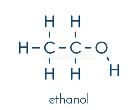 Alcohol Ethanol, Ethyl Alcohol Molecule, Chemical Structure. Skeletal ...