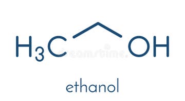 Alcohol Ethanol, Ethyl Alcohol Molecule, Chemical Structure. Skeletal ...