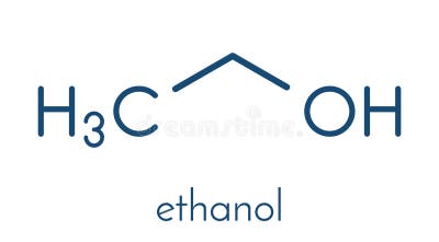 Alcohol Ethanol, Ethyl Alcohol Molecule, Chemical Structure. Skeletal ...