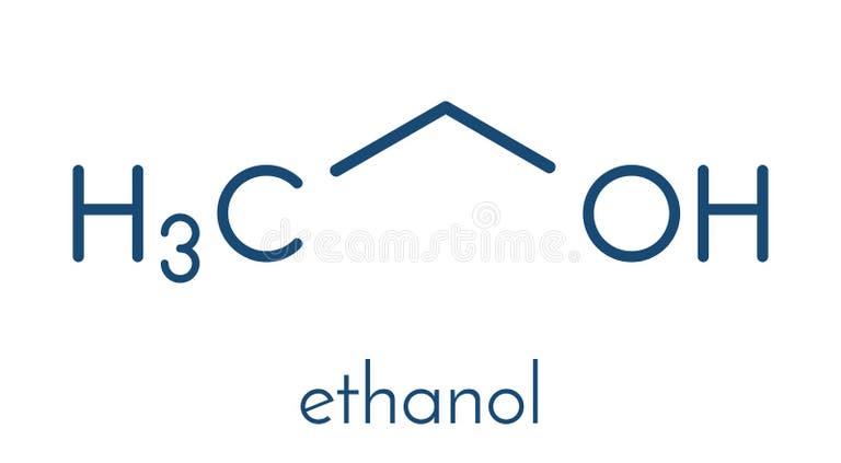 Alcohol Ethanol, Ethyl Alcohol Molecule, Chemical Structure. Skeletal ...