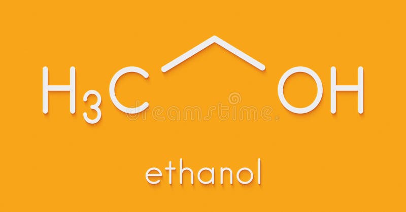 Alcohol Ethanol, Ethyl Alcohol Molecule, Chemical Structure. Skeletal ...
