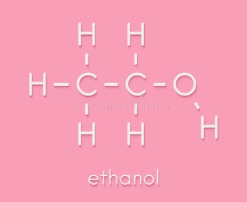 Alcohol Ethanol, Ethyl Alcohol Molecule, Chemical Structure. Skeletal ...