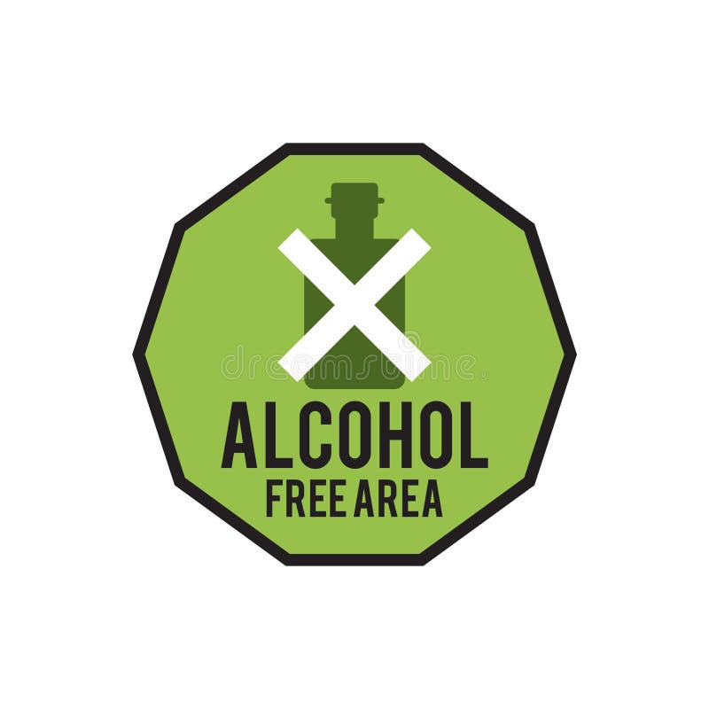 Alcohol Free Area Sign. Vector Illustration Decorative Design Stock ...