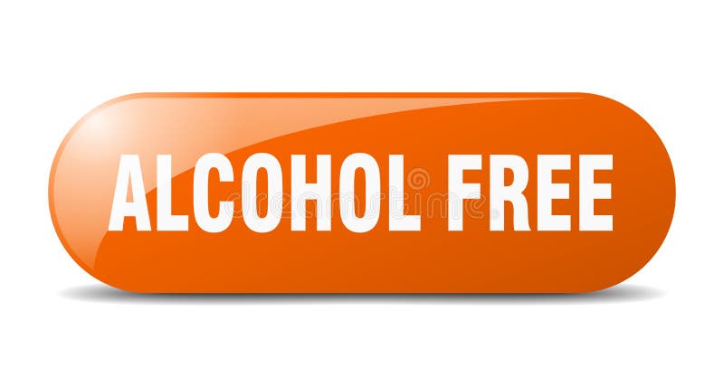 Alcohol Free Button. Sticker. Banner. Rounded Glass Sign Stock Vector ...