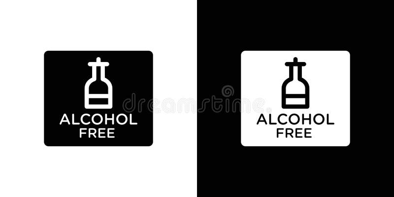 Alcohol Free Icon Logo Set Vector Stock Vector - Illustration of icon ...