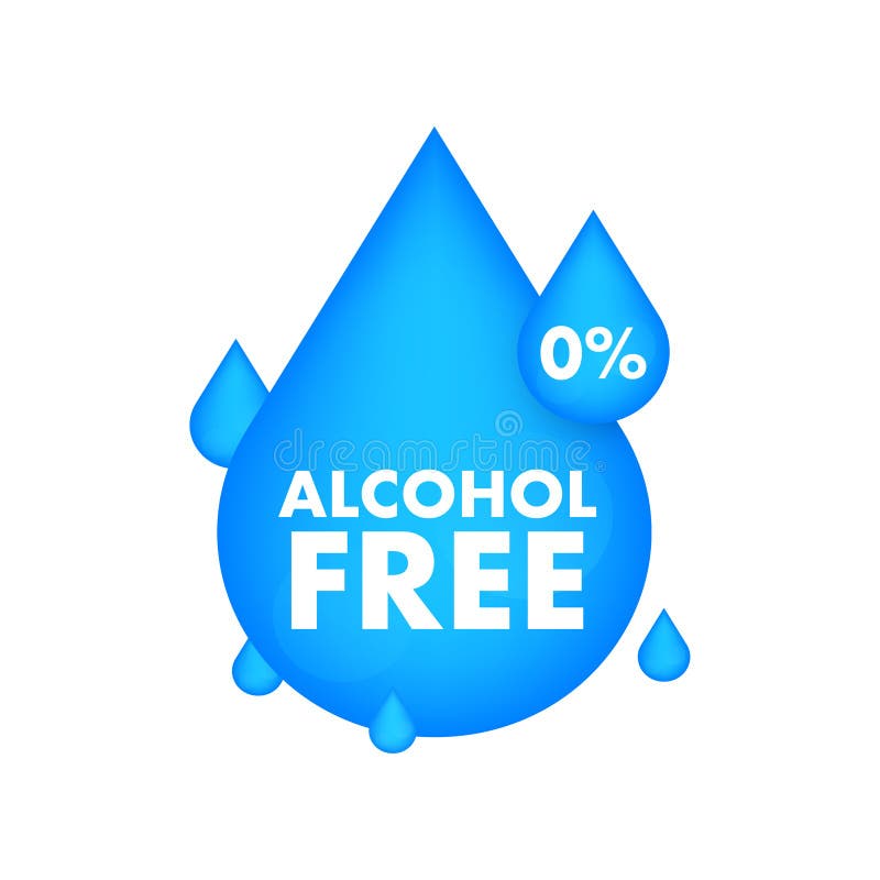 Alcohol Free Icon Symbol on White Background. Vector Stock Illustration ...