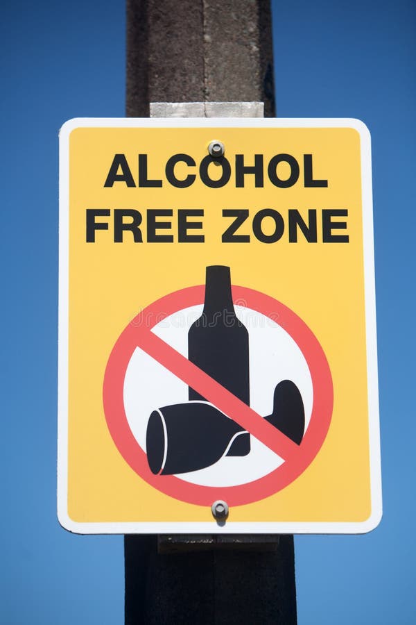 Alcohol Free Zone Sign stock image. Image of restrictive - 50097477