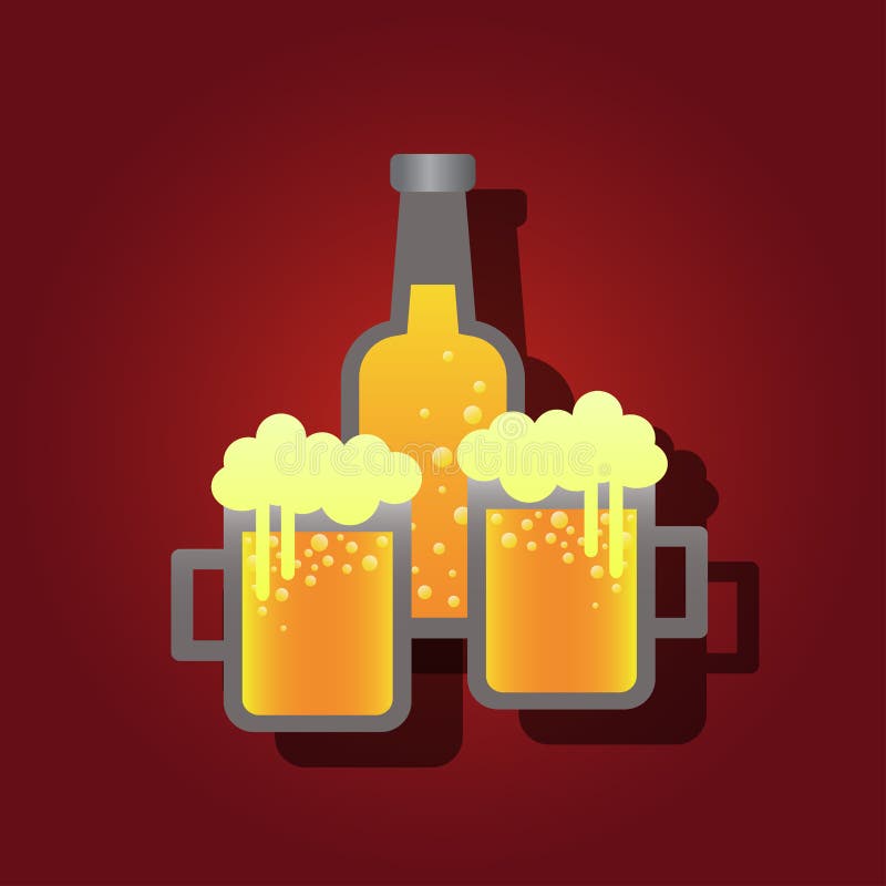 Alcohol Glass and Bottle Icon Stock Vector - Illustration of glass ...
