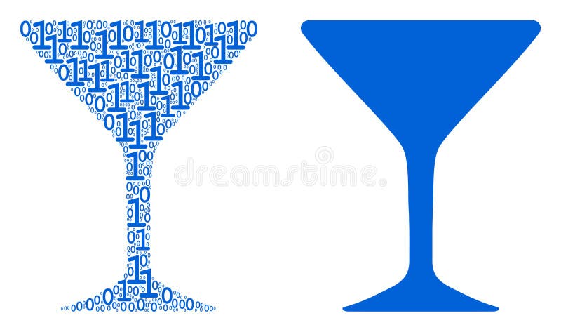 Alcohol Glass Mosaic of Binary Digits Stock Vector - Illustration of ...