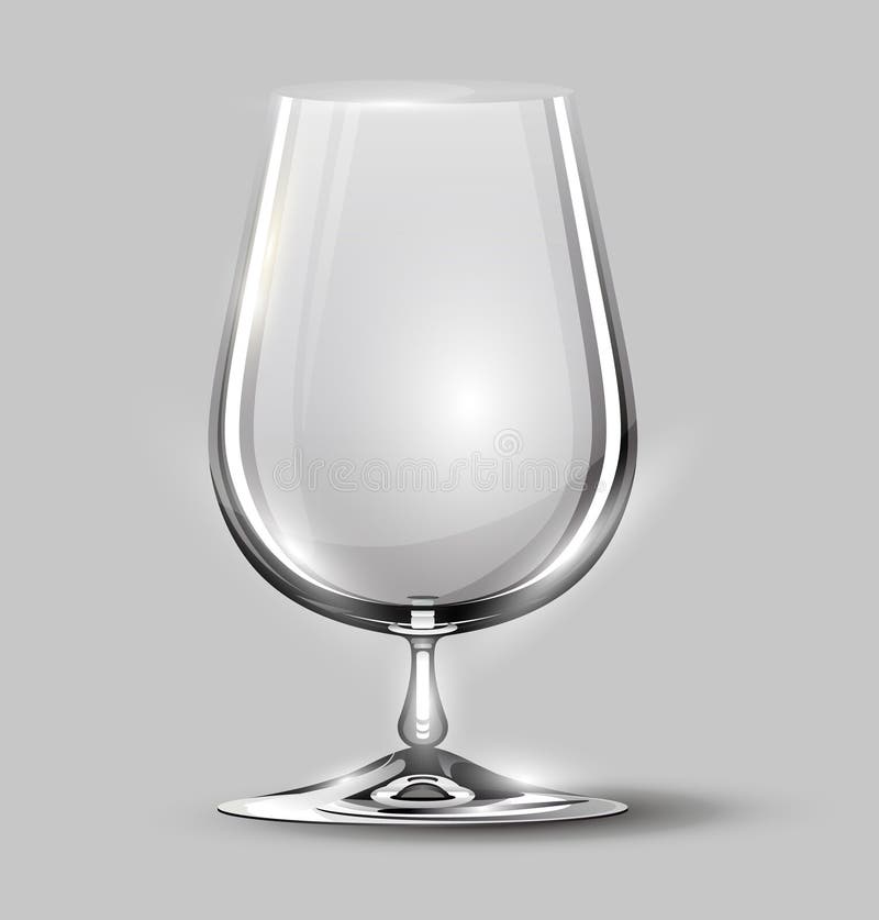 Alcohol Glass. Transparent Empty Realistic Mockup Stemware for ...