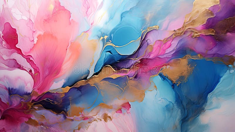 Alcohol Ink Abstract Background. Fluid Art Texture. Alcohol Ink Pattern ...