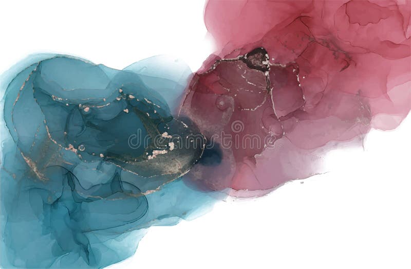 Alcohol Ink Texture. Abstract Hand Painted Blue and Pink Background ...