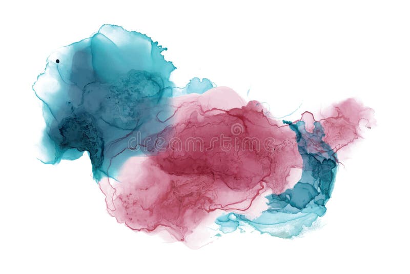 Alcohol Ink Texture. Abstract Hand Painted Blue and Pink Background ...